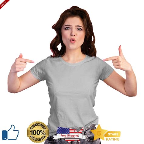 Womens Blank T Shirt Personalized Women 53 Oz 100 Preshrunk