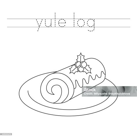 글자를 추적하고 만화 성탄절 통나무를 색칠하십시오 아이들을 위한 필기 연습 0명에 대한 스톡 벡터 아트 및 기타 이미지 0명 교육 굴리기 Istock