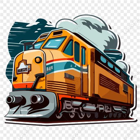 노란색 철도 기차 스티커 일러스트 벡터상표 Png 일러스트 무료 다운로드 Lovepik