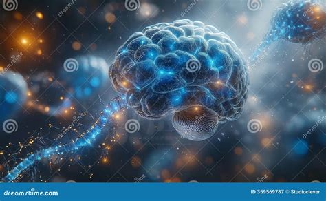 Futuristic Neural Network Brain With Glowing Connections Stock Illustration Illustration Of