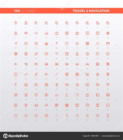 Ui Ux Navigation And Travel Icons Stock Vector Image By Bloomua