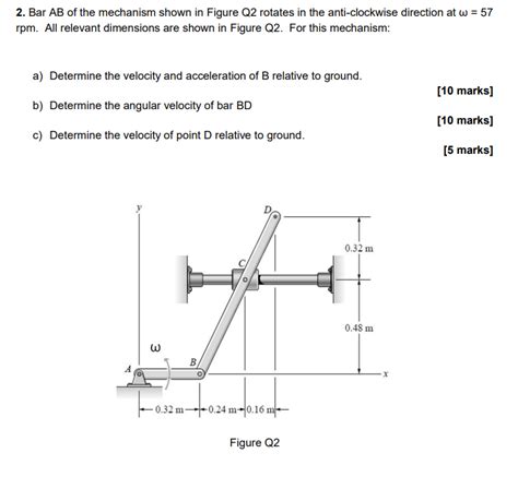 Solved 2 Bar A B Of The Mechanism Shown In Figure Chegg Com