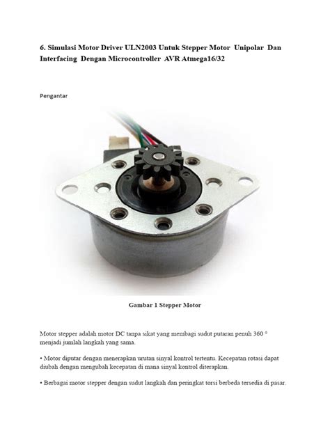 Simulasi Motor Driver Uln2003 Untuk Stepper Motor Unipolar Dan