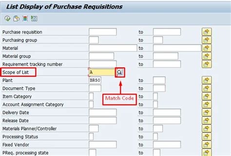 Me5a Sap Tcode Purchase Requisitions List Display 53 Off