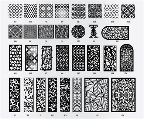 Dxf 200 Patterns Panel Templates For Cnc Laser Cricut Silhouette Stencil Vector Clip Art Cut