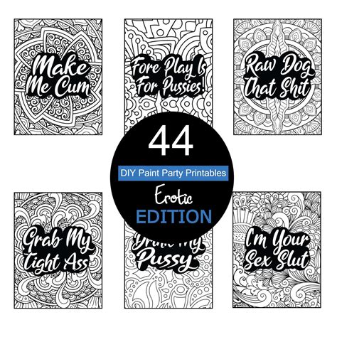 Adult Paint Party Printable Bundle Wild Dirty Talk For Sexually Addicted Diy Paint Party