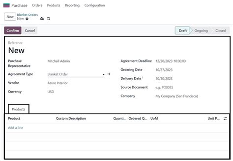 An Overview Of Purchase Agreements In Odoo 17 Purchase