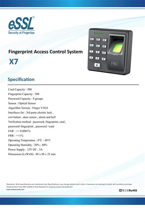 ESSL FINGERPRINT X At Piece ESSL Biometric Attendance