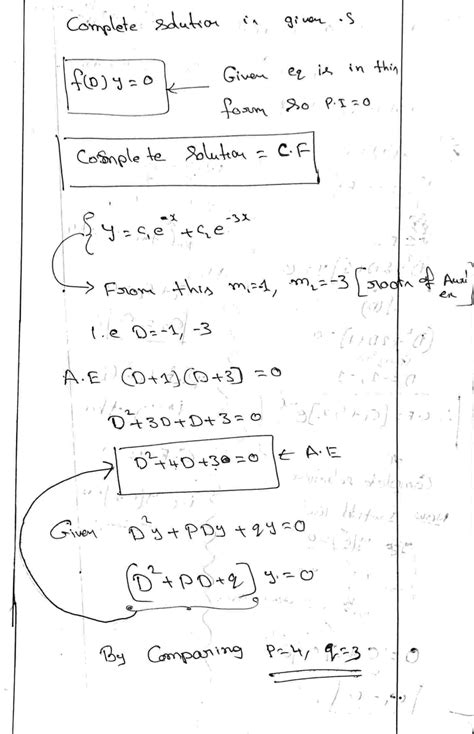 Homogeneous Differential Equations Hand Written Notes In  Format