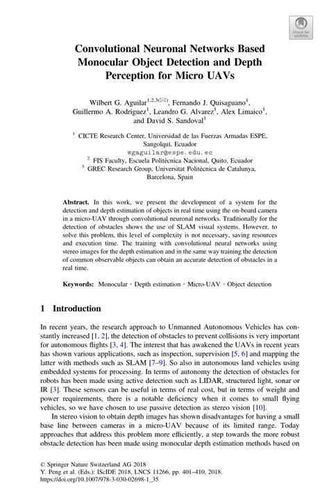 Pdf Convolutional Neuronal Networks Based Monocular Object Detection And Depth Perception For