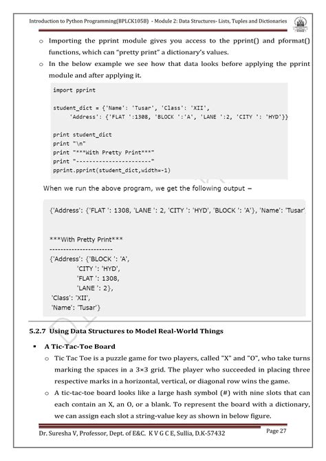 Module 2 Liststuple And Dictionary Final By Drsv 1pdf