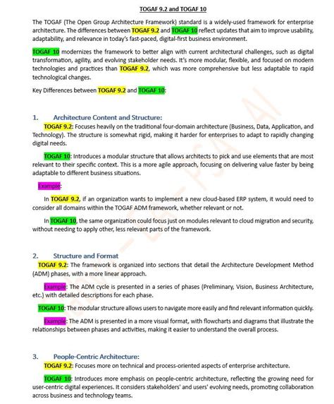 The Togaf The Open Group Architecture Framework Standard Is A Widely Used Framework For