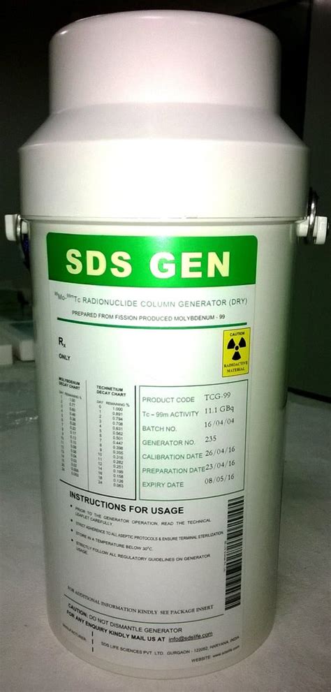 Sds Gen 99mo 99mtc Radionuclide Column Generator At Best Price In Gurugram