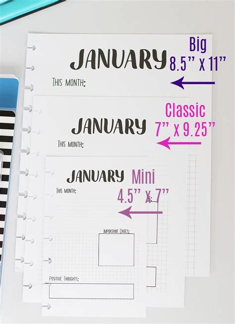 Happy Planner Disc Size Comparison Outlet Collection