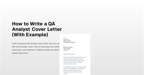 How To Write A QA Analyst Cover Letter With Example