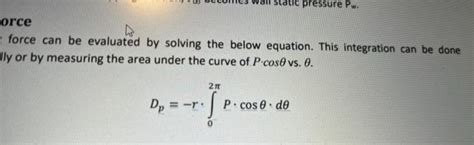 Solved Calculate Drag Force Using Integral Equation For Chegg Com