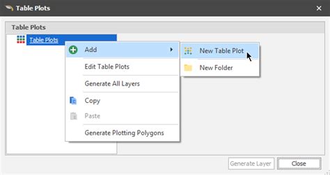 Table Plots Micromine Spry