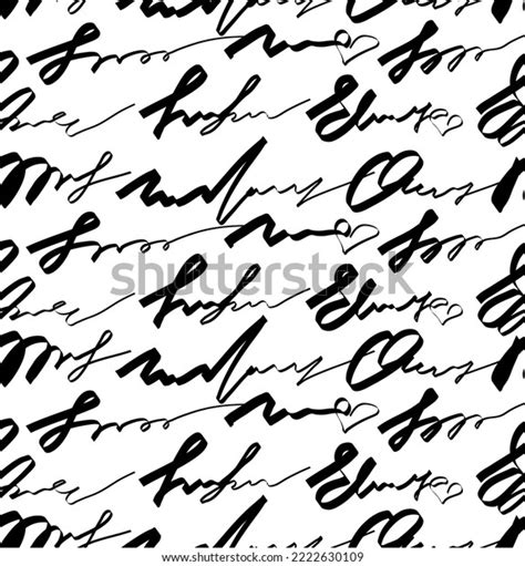 Imitation Handwriting Seamless Text Signature Vector Stock Vector Royalty Free 2222630109