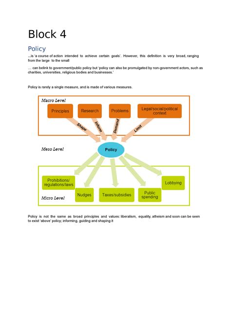 Block 4 Block 4 Policy ‘a Course Of Action Intended To Achieve
