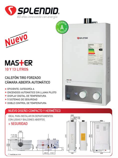 ficha técnica nuevo master tiro forzado 10 13l pdf tecnología energética gases