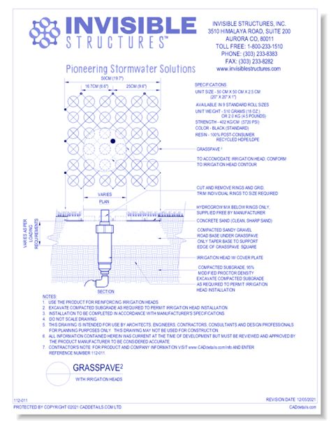 Grasspave2 System Detail With Irrigation Heads Caddetails