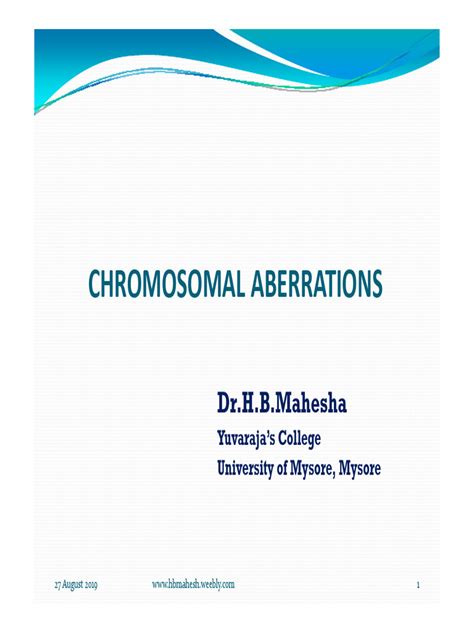 Chromosomal Aberrations Ppt Pdf Chromosome Deletion Genetics