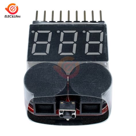 디지털 리튬 배터리 저전압 표시 부저 알람 모듈 Lipo Li Ion Fe Rc 헬리콥터 배터리 테스터용 2 In 1
