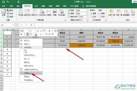 excel行高和列宽怎么更改 excel设置行高和列宽的方法 极光下载站