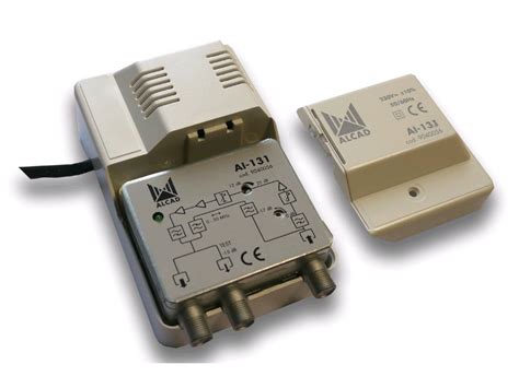 Alcad AI-131 zesilovač, 1 vstup TV, 2 výstupy, zpětný kanál 0-30 MHz ...