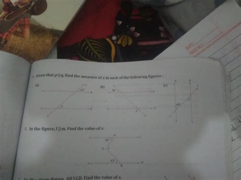 1 Given That Pq Find The Measure Of X In Each Of The Following Figures