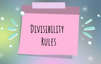 Divisibility Rules By CFacteau TPT