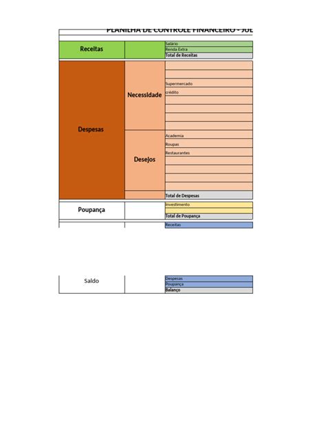 Planilha De Controle Financeiro Pdf