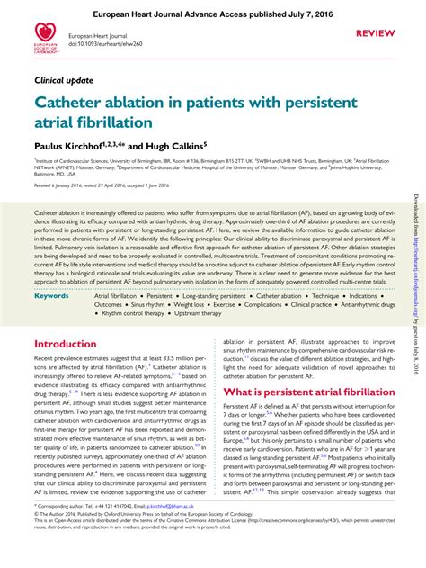 Pdf Catheter Ablation In Patients With Persistent Atrial Fibrillation