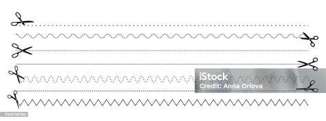 절단 점선 곡선 지그재그 및 직선이 있는 가위 벡터 일러스트 레이 션 가위에 대한 스톡 벡터 아트 및 기타 이미지 가위 개체 그룹 곧은 Istock