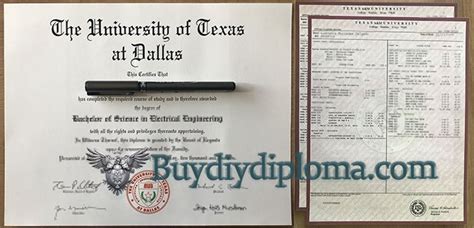 Utd Transcript University Of Texas At Dallas Diploma And Transcript