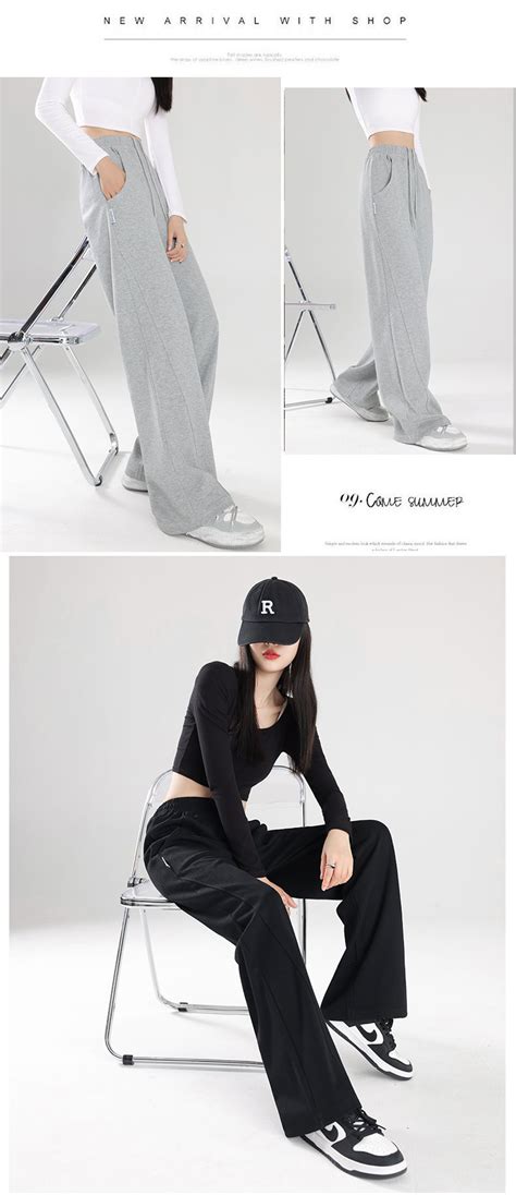 灰色运动裤女秋冬宽松显瘦阔腿高街ins潮香蕉裤美式休闲加绒卫裤 阿里巴巴
