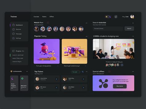 Online Course Dashboard 👩‍🏫 Music App Design App Interface Design
