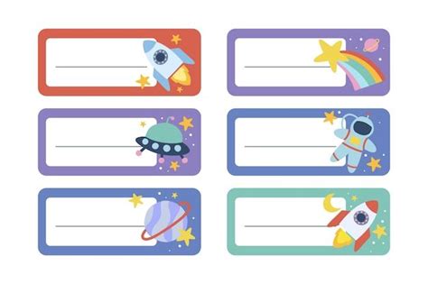 Space Themed Notebook Label Collection