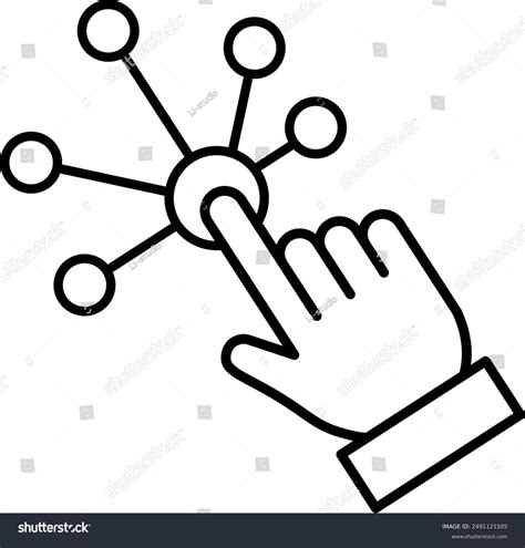 Interaction Icon Setinteraction Click Symbol Connection Stock Vector