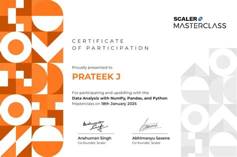 Dataanalysis Python Upskilling Scaler Numpy Pandas Prateek J
