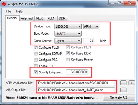 [am1808] uart boot code generated by aisgen has incorrect baud rate processors forum