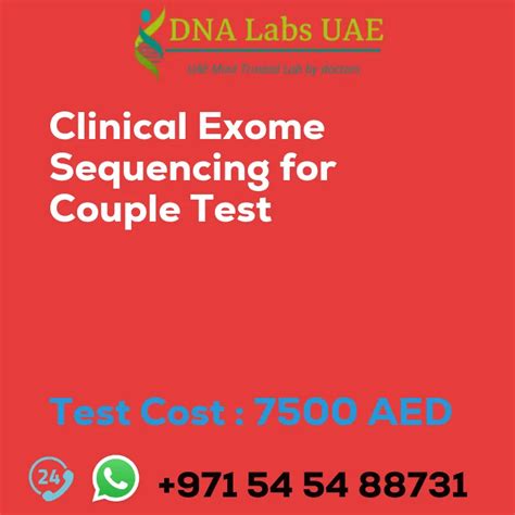 Clinical Exome Sequencing For Couple Test Cost 7500 Aed In Dubai