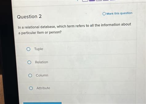Question 2 Mark This Question In A Relational StudyX