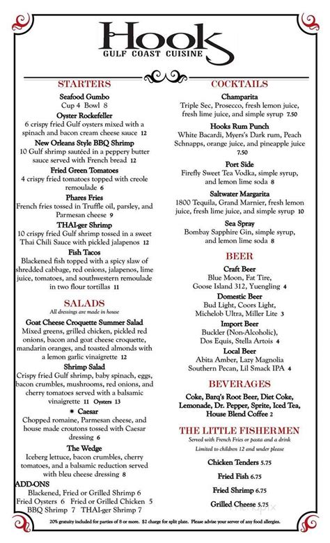 Hooks Breakfast Menu At Hilda Lefebre Blog