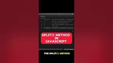 Split Method In Javascript Explanation With Notes ☑️ Javascript