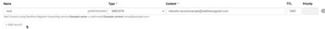 Adding A Mboxfw Record To A Dns Template Dns Zone Realtime Register Knowledge Base