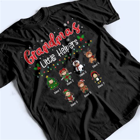 Grandmas Little Helpers Personalized Custom T Shirt Christmas Bi