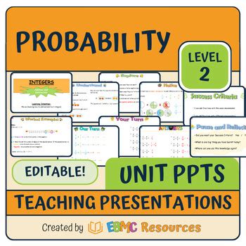 Editable Unit PowerPoints Probability Level 2 Differentiated TPT