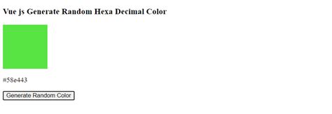Vue Js Generate Random Color Hexa Decimal Rgb Color Example