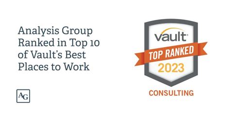 Analysis Group Ranked In Top 10 Of Vaults Best Places To Work